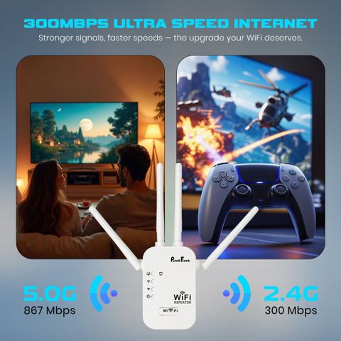 PunnkFunnk | Wifi Signal Booster | WiFi Range Extender 2.4 GHz, 5 GHz ...