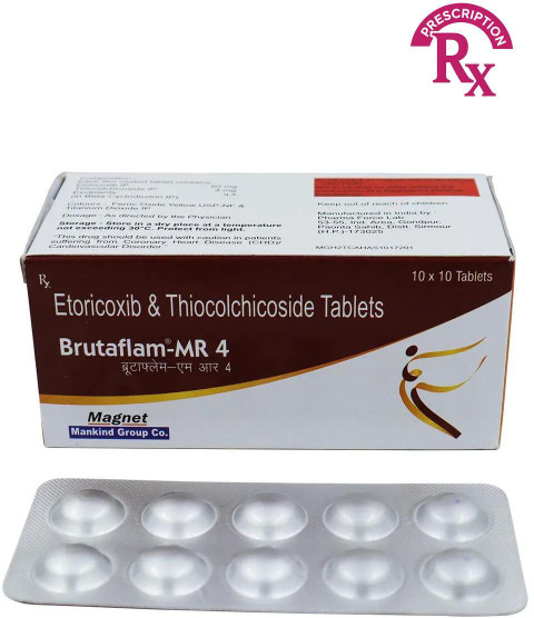 Brutaflam MR 4 mg Tablet (10 Tab) Price in India - Buy Brutaflam MR 4 ...