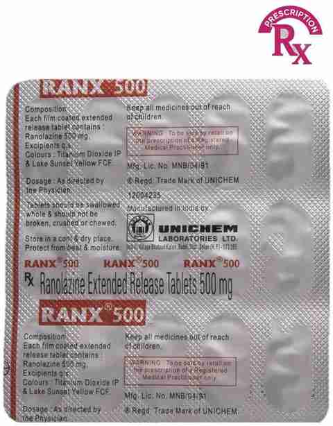 Ranx 500 mg Tablet (15 Tab) Price in India - Buy Ranx 500 mg Tablet (15 ...