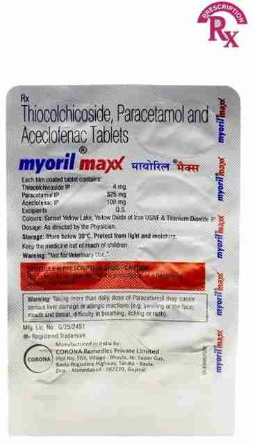 Myoril Maxx Tablet (10 Tab) Price in India - Buy Myoril Maxx Tablet (10 ...