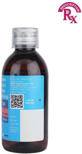 Phensedyl DX Cough Syrup (100 ml) Price in India - Buy Phensedyl DX ...