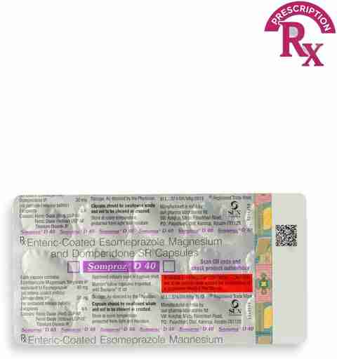 Sompraz D 40 mg Capsule (15 Cap) Price in India - Buy Sompraz D 40 mg ...