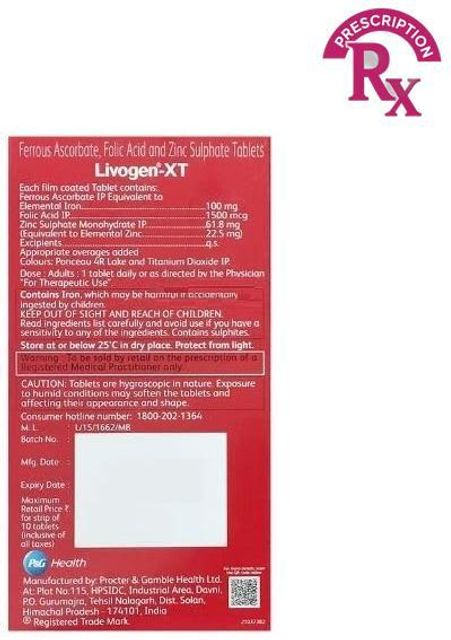 Livogen XT Tablet (10 Tab) Price in India - Buy Livogen XT Tablet (10 ...
