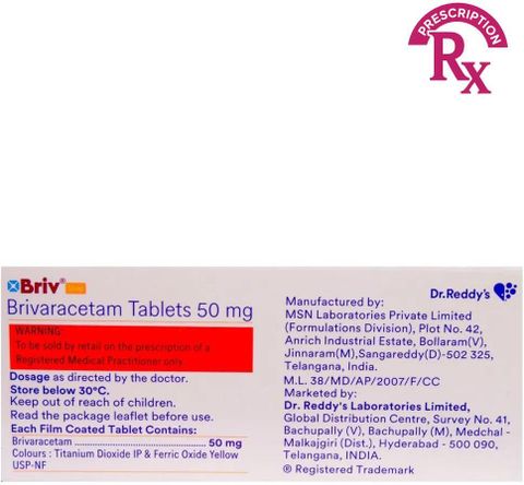 Briv 50 mg Tablet (10 Tab) Price in India - Buy Briv 50 mg Tablet (10 ...