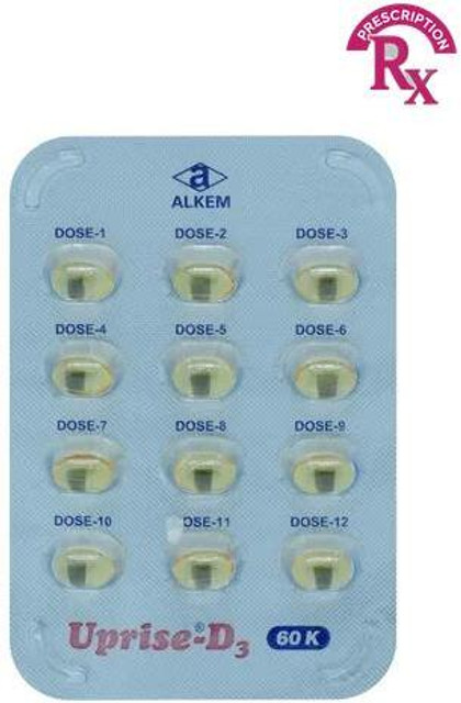 Uprise D3 60K Capsule (12 Cap) Price in India - Buy Uprise D3 60K ...