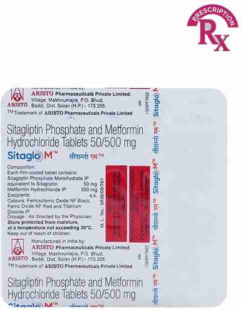 Sitaglo M 50/500 mg Tablet (15 Tab) Price in India - Buy Sitaglo M 50/ ...
