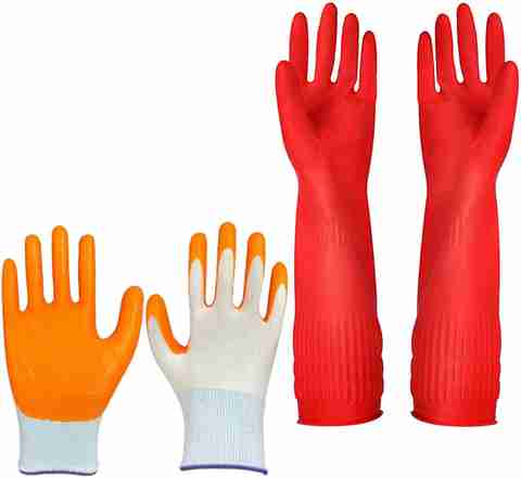 HM EVOTEK Nitrile Coated Industrial Safety Hand Gloves | Long Sleeve ...