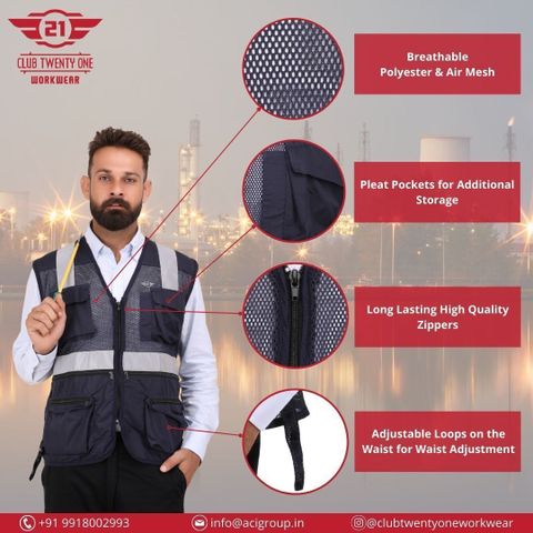 Club Twenty One Workwear Men's Polyester High Visibility Reflective ...