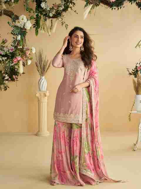 Valdona Embroidered Kurta, Sharara & Dupatta Set - Buy Valdona ...