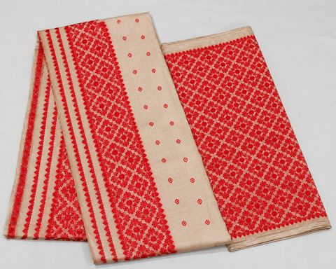 Buy BIVWEAR Self Design Mekhela Chador Raw Silk Gold Sarees Online ...