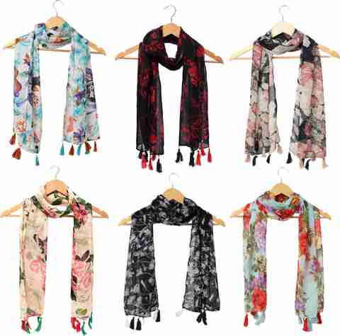 RIDDLE NEEDLE Printed Chiffon Women Scarf - Buy RIDDLE NEEDLE Printed ...