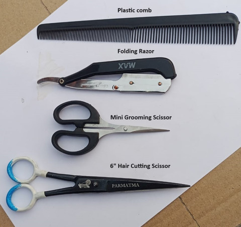 barber scissors and comb set
