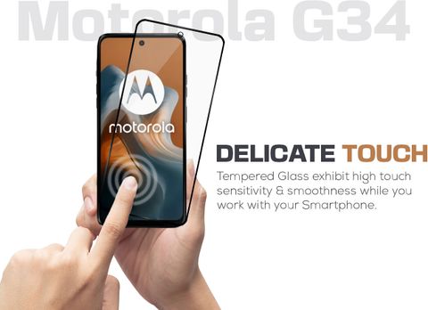 Gorilla Cases Edge To Edge Tempered Glass for Motorola G34 5G, Moto G34 ...