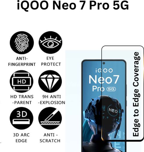 iWishKart Edge To Edge Tempered Glass for IQOO Neo 7 Pro, IQOO Neo 7 ...