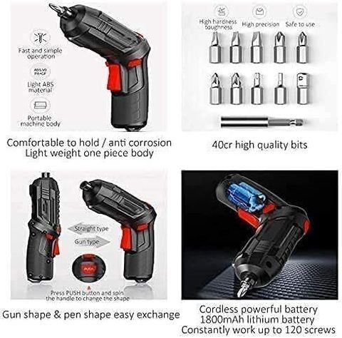 BazaarNest 47-in-1 Electric Drill Driver | USB Cordless Screw Gun Rapid ...