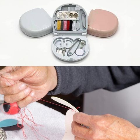 PRISHON Mini Travel Sewing Kit, Beginner Mini Sewing Box Sewing Machine ...