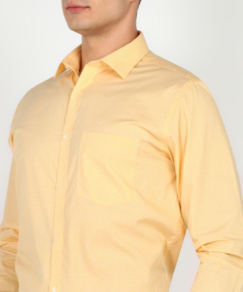 PARK AVENUE Men Self Design Formal Yellow Shirt - Buy PARK AVENUE Men ...
