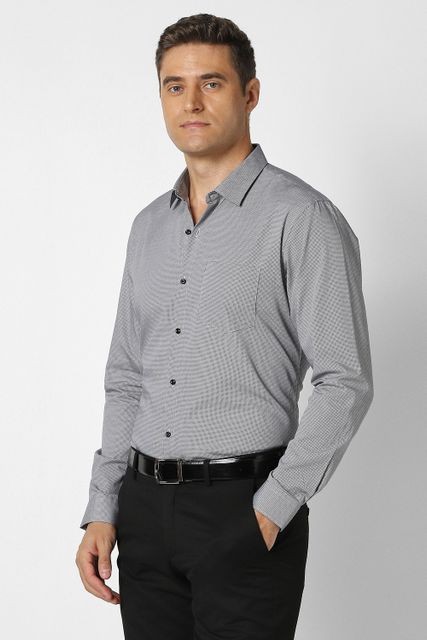 PETER ENGLAND Men Printed Formal Grey Shirt - Buy PETER ENGLAND Men ...