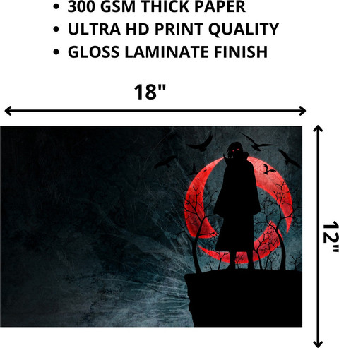 Sasuke Uchiha Konoha Village Wall Poster, High-Quality Naruto Anime ...