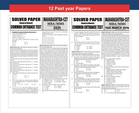 Disha 12 Previous Year MAH-CET (MBA / MMS) Year-wise Solved Papers ...