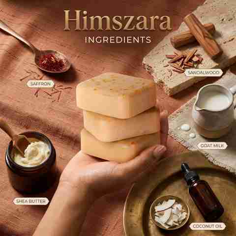 Himszara Sandalwood Kesar Soap for Acne, Dark Spot Reduction & Pore ...