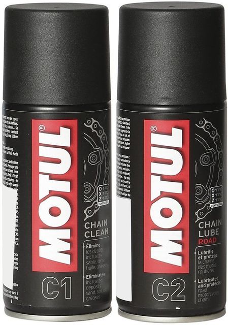 MOTUL Chain Cleaner C1 (150 ml) & Chain Lube Road C2 (150 ml) Chain ...