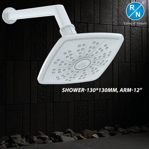 R. N. PTMT Superior Plastic Overhead Shower with 12 inch Arm (Marble ...