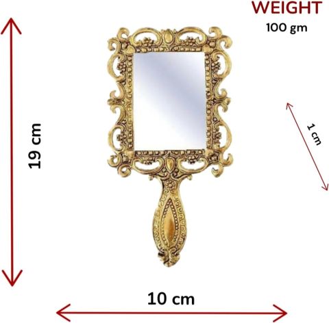 SP Handicrafts SP Handicrafts Gold Plating Metal Hand Mirror for Makeup ...