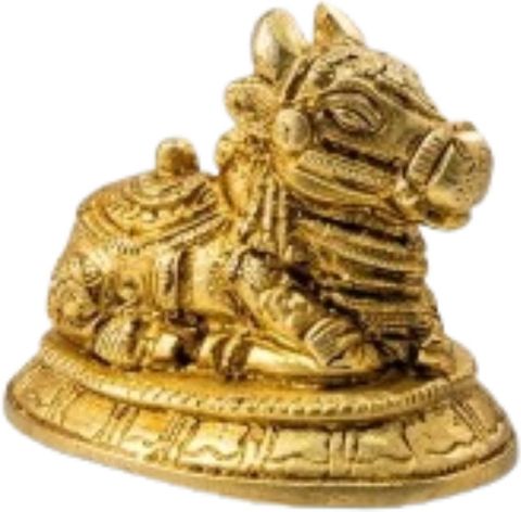 ADIYOGI Brass Nandi for Puja WITH FREE GANGAJAL Decorative Showpiece ...