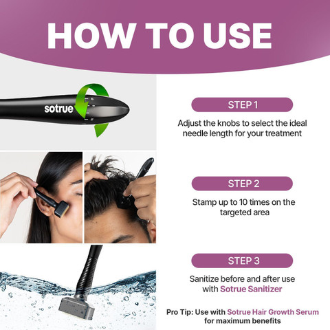 Sotrue Derma Stamp for Hair Growth | Adjustable Needles 0.25mm to 3mm ...