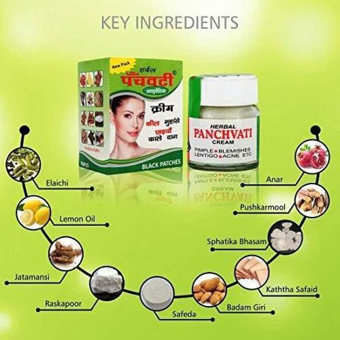 panchvati Herbal Cream for Pimple, Acne & Dark Spots (10 gm Each) Pack ...