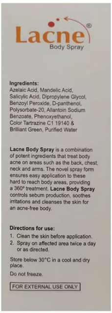 la pristine Lacne 360 Acne Treatment Body Spray Price in India - Buy la ...