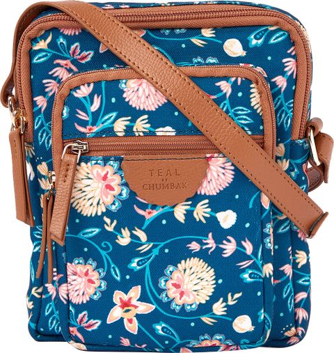 Teal By Chumbak Blue Sling Bag Women's Crossbody Sling Bag Printed ...