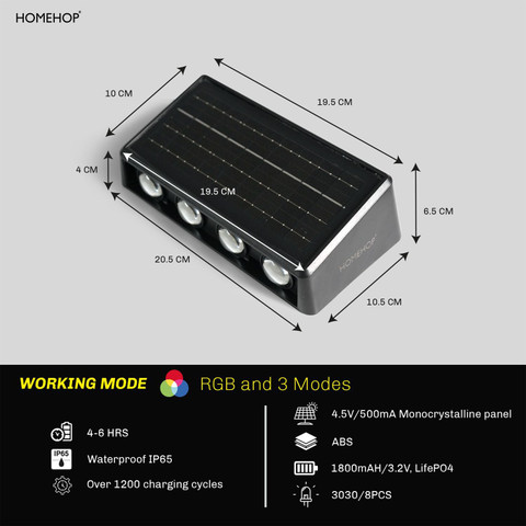 Homehop Solar Wall Lights led lamp outdoor Waterproof for Compound Wall ...