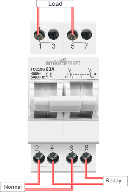 amiciSmart Dual Power Manual Control Transfer Switch, 63A (Single Phase ...
