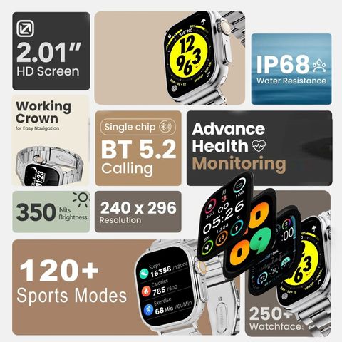 zora Smartwatch T800 ultra Series 8 Bluetooth Calling, men's Edition ...