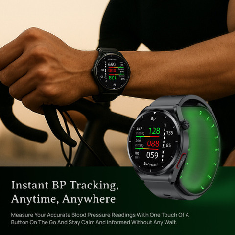 Qioob Blood Pressure (BP) Smart Watch With Inflatable Airbag | Accurate ...