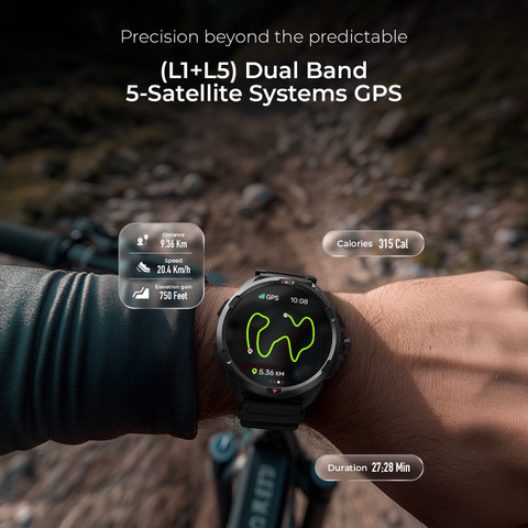 Noise Endeavour Pro Outdoor Rugged, Titanium Alloy Bezel, Dual-Band GPS ...