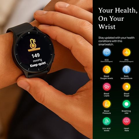 Qioob Blood Pressure (BP) Smart Watch With Inflatable Airbag | Accurate ...