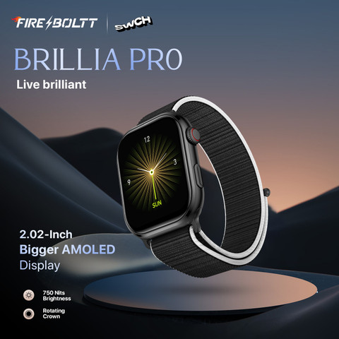 Fire-Boltt Brillia Pro 51.3mm (2.02) Largest AMOLED Display, Bluetooth ...