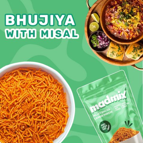 Madmix Lemon Mirchi Bhujia |100% Baked | 60% Less Fat |Lemon Flavour ...