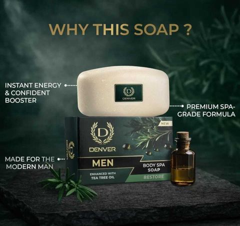 DENVER Body SPA Soap Enhanced with Tea Tree Oil Restore 125GM Pack of 3 ...