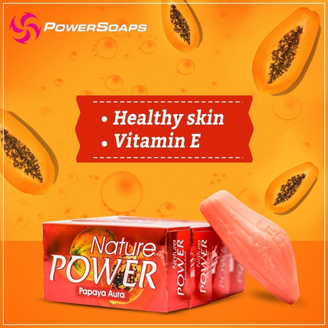 nature power Papaya Beauty Soap with 76% TFM 4 Pieces X 125 g - Price ...