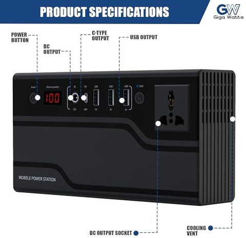 GIGAWATTS 200 W Portable Power Station 130Wh Generator with Panel ...