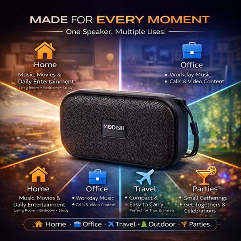 Buy ModishOmbre Portable Bluetooth Speaker TWS Dual Pairing, Deep Bass ...