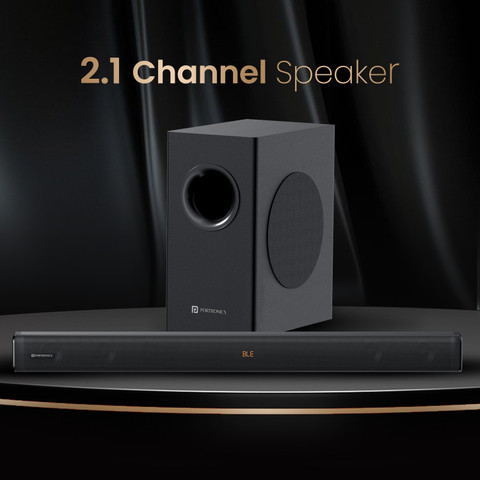 Buy Portronics Pure Sound 107 200W Soundbar With Deep Bass,2.1 Channel ...