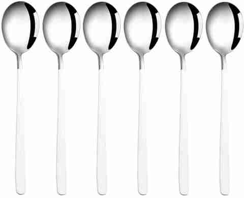KESHUENTERPRISE Stainless Steel Dinner Spoons with long handle (white ...