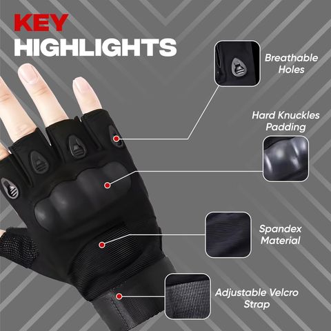 GJSHOP Rubber Knuckle Punch | Non-Slip Half Finger With Firm Padding ...