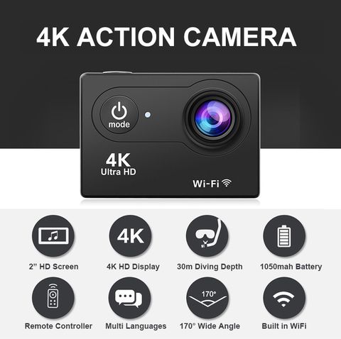 ROCKTECH 4K Action Camera 4k @ 60fps Video Sports and Action Camera ...