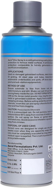 Aerol Zinc Rich Cold Galvanizing Spray, Grade 3060 (350g) Corrosion ...